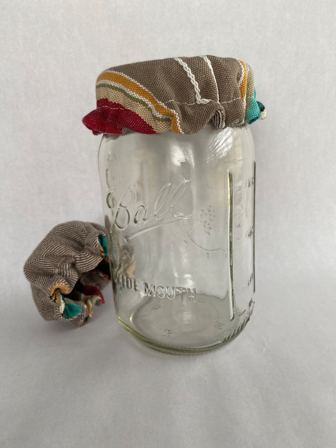 Reusable, Reversible, Fabric Jar Cover Stripes - Etsy