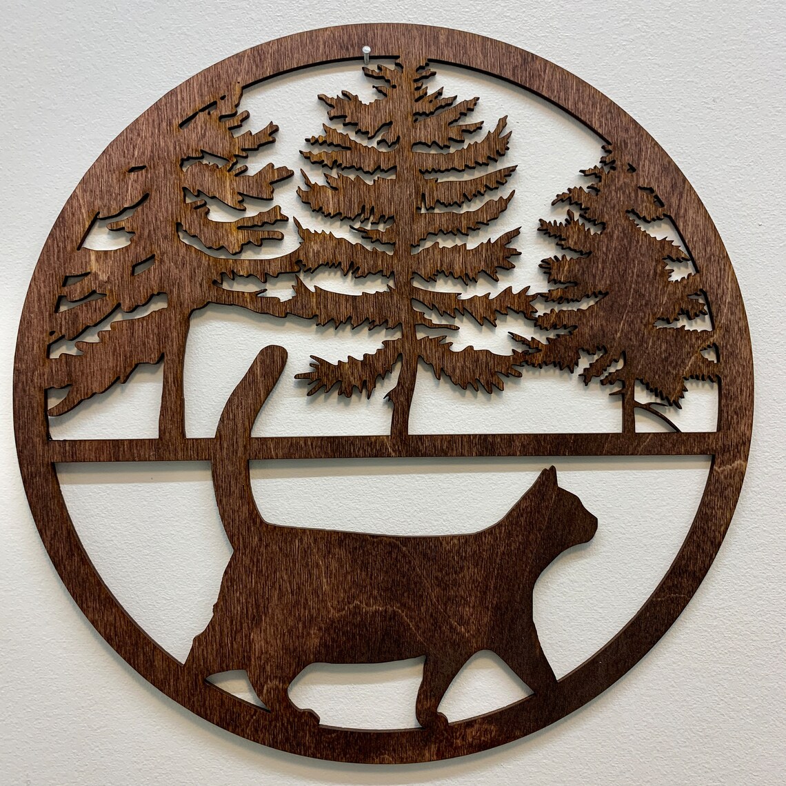 Cat and Trees - Wall or Window Piece - Wooden Cutout - Etsy