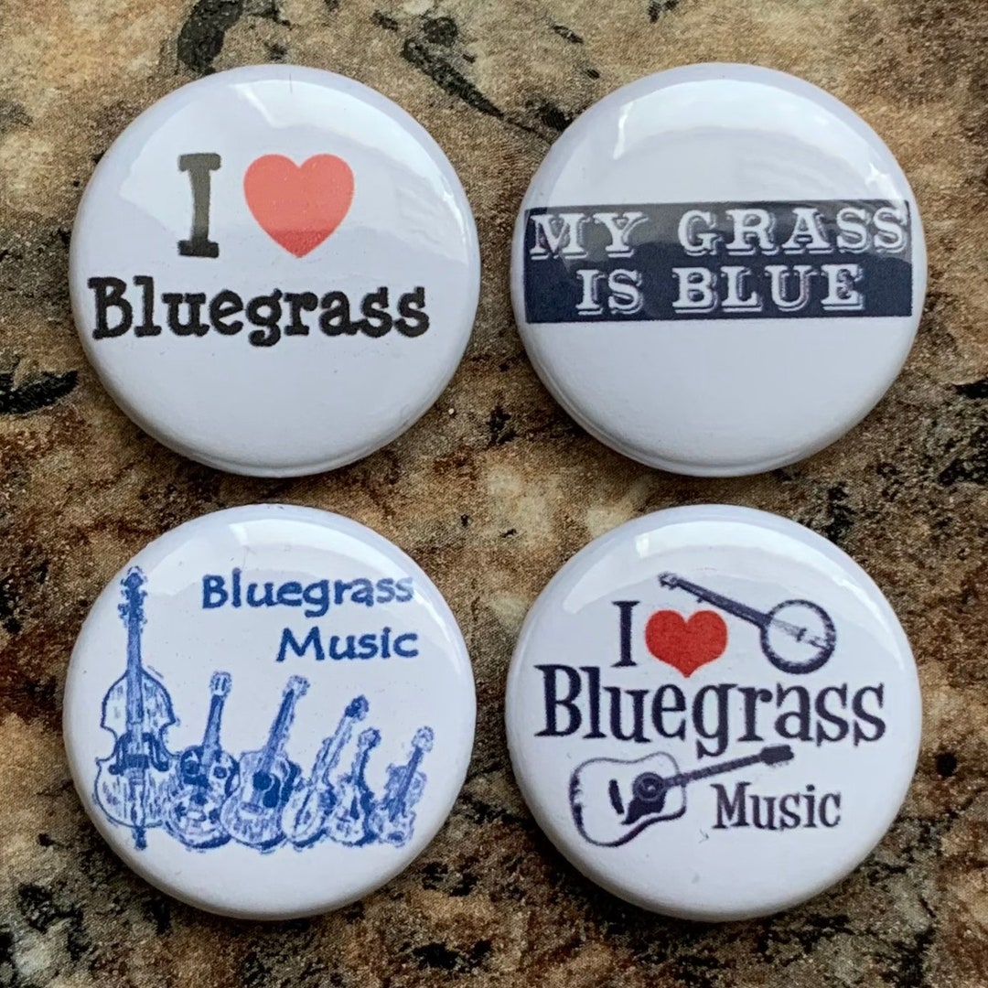 Bluegrass Button Set four 1 Pins - Etsy