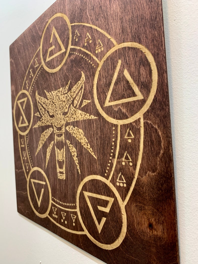 The Witcher Wall Art Wolf and Magic Signs - Etsy