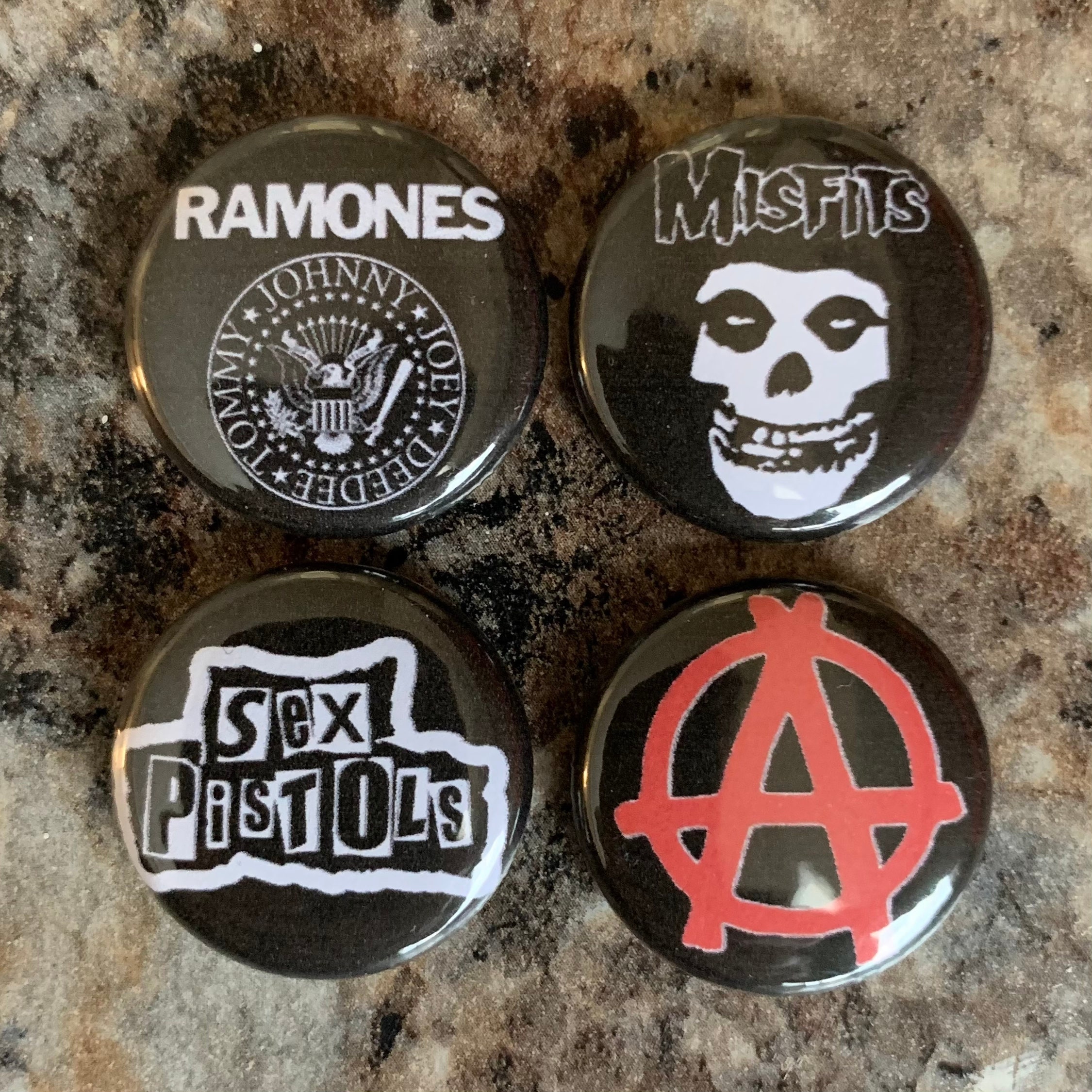 Punk Rock Button Set Four 1 Pins Etsy