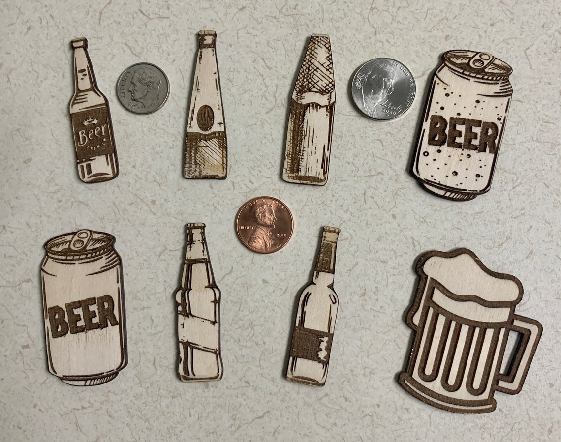 Miniature Wooden Beers Bottles, Cans, Pitcher - Etsy