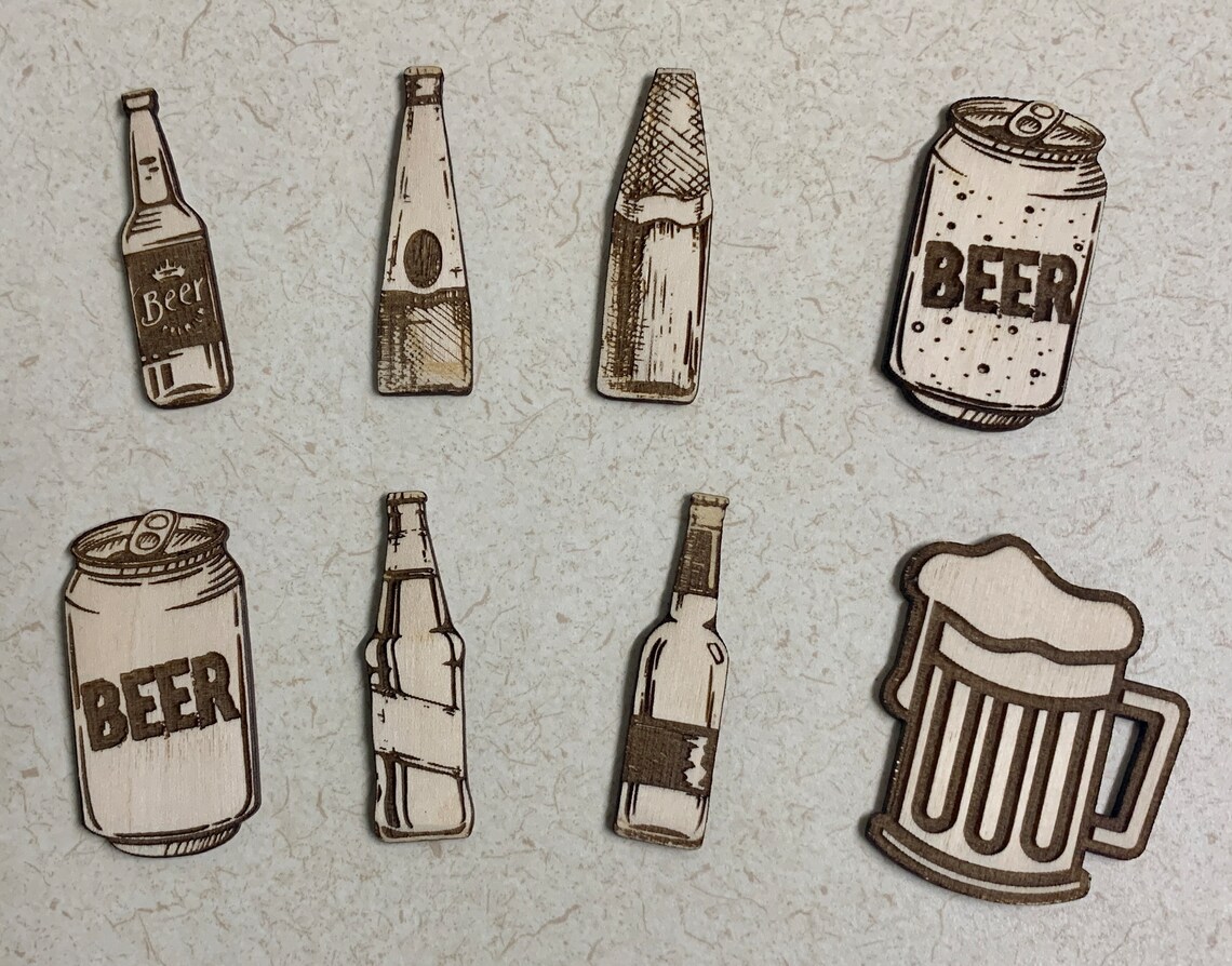 Miniature Wooden Beers Bottles, Cans, Pitcher - Etsy