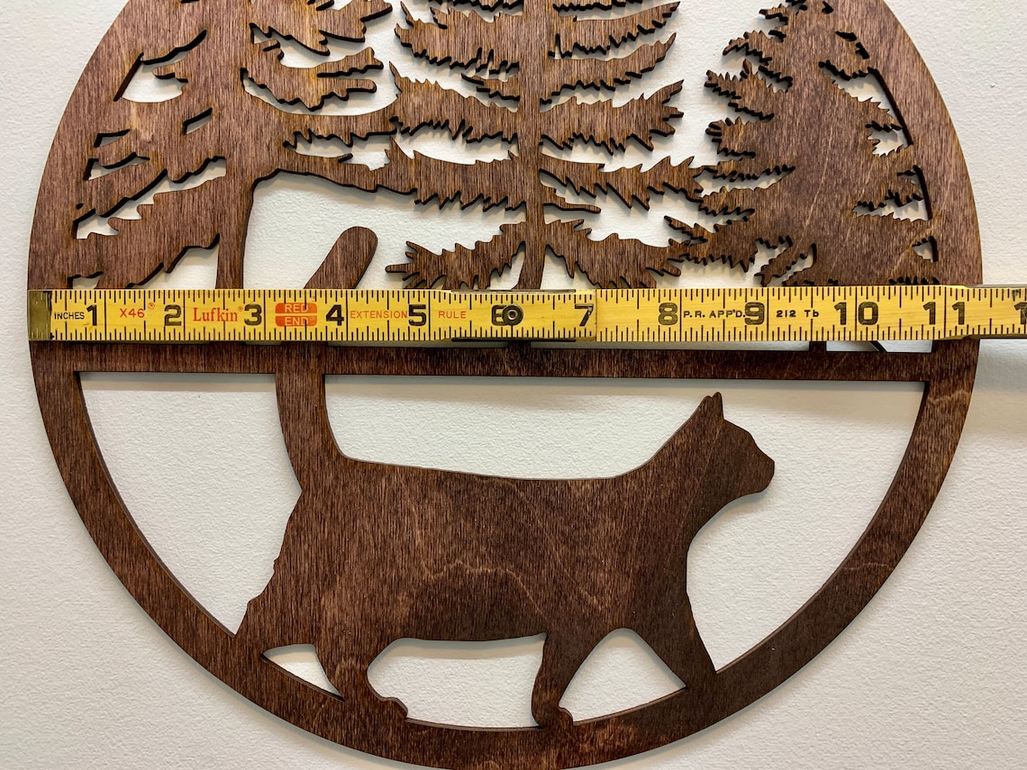 Cat and Trees - Wall or Window Piece - Wooden Cutout - Etsy