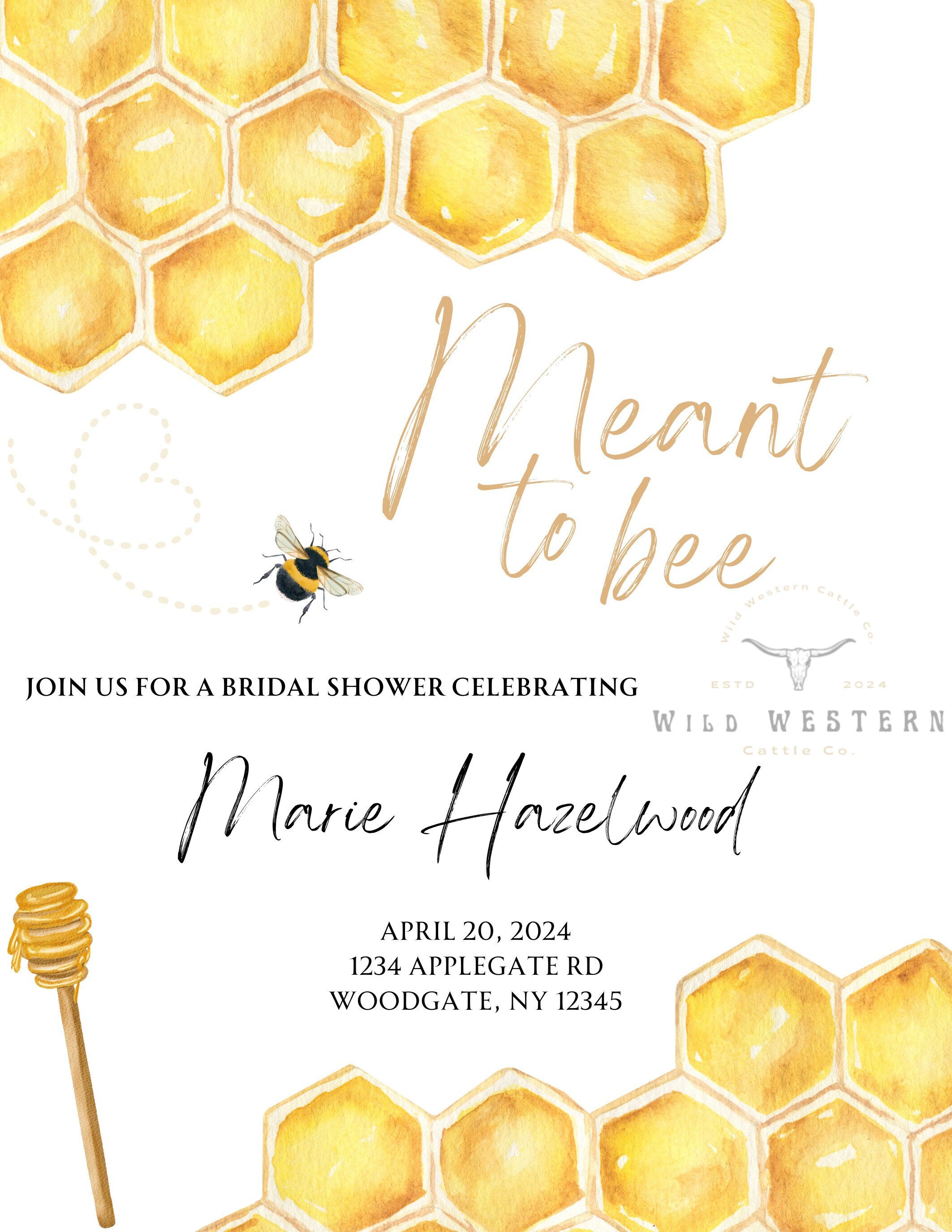 Meant to Bee Bridal Shower Invitation - Etsy