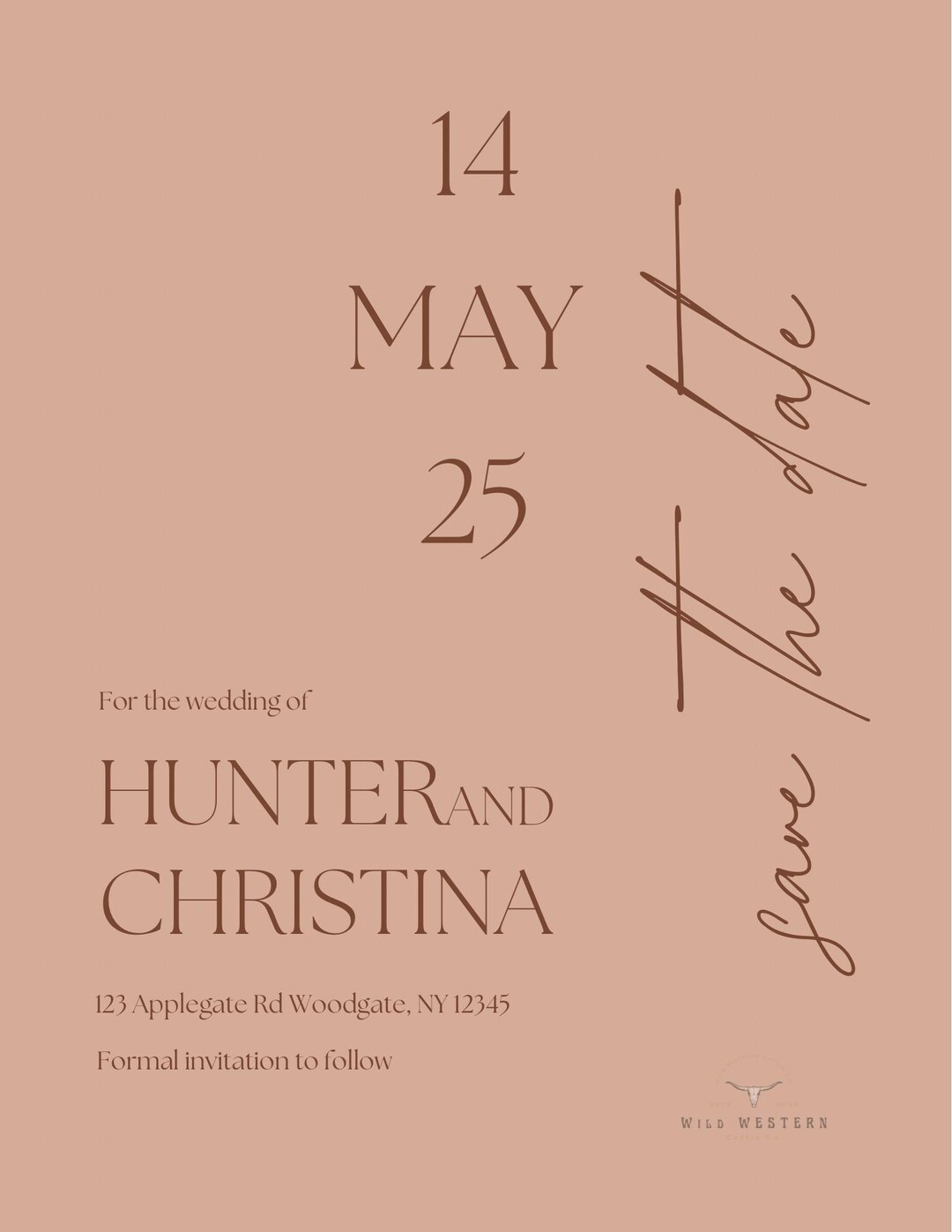Simple Western Wedding Invitation Suite - Etsy