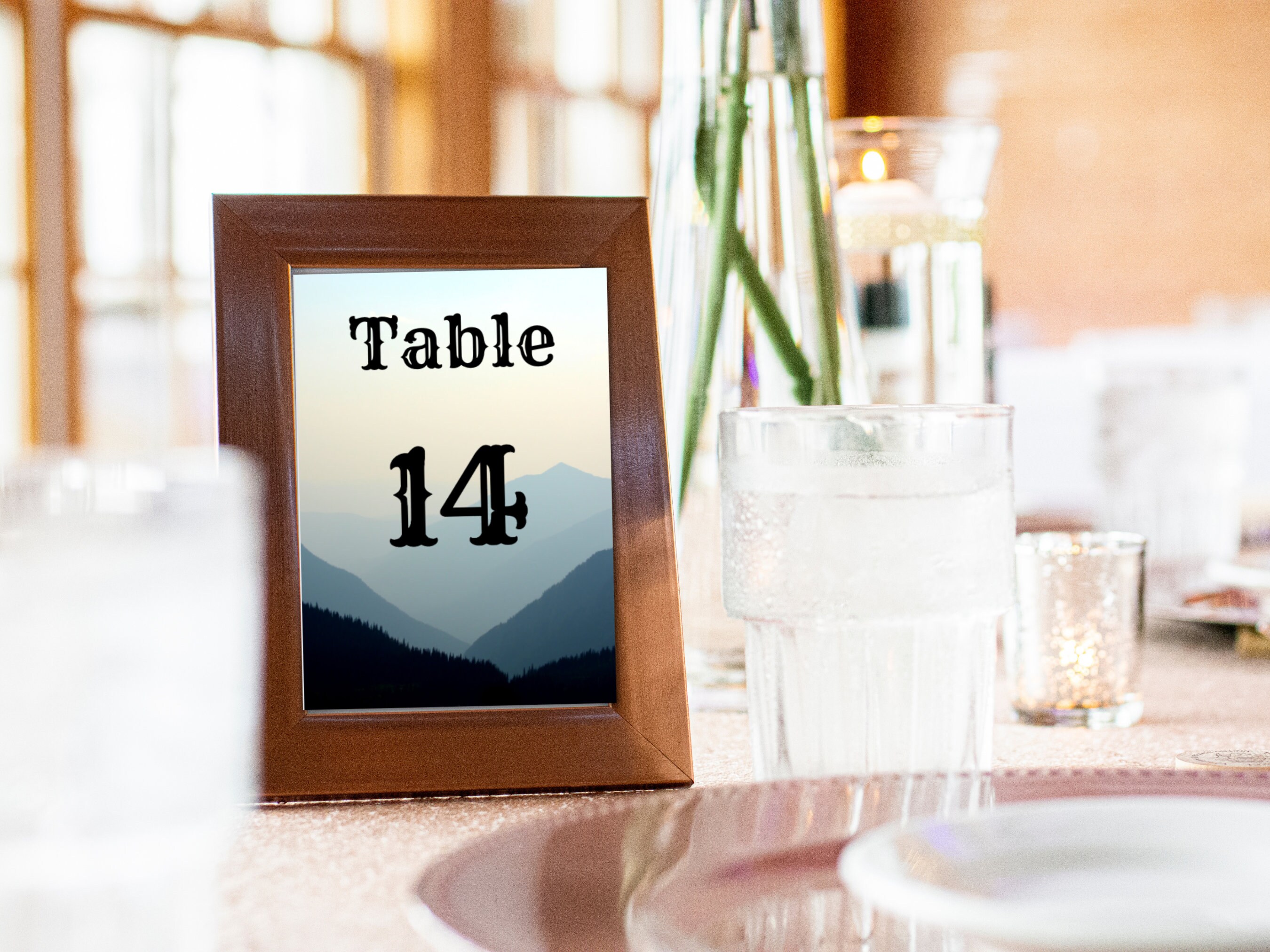 Printable Rustic Mountain Themed Table Numbers - Etsy