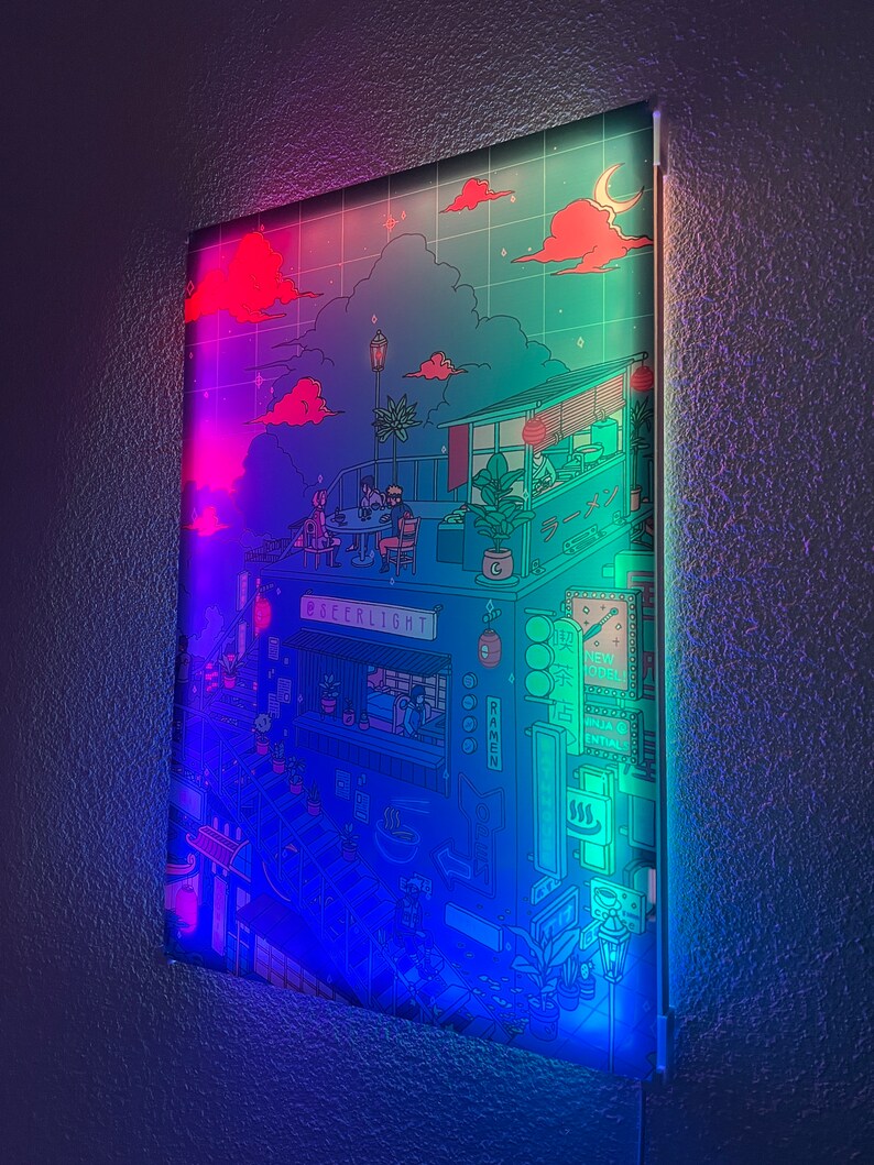 Wood Frame With RGBIC Backlighting for Wall Art - Etsy