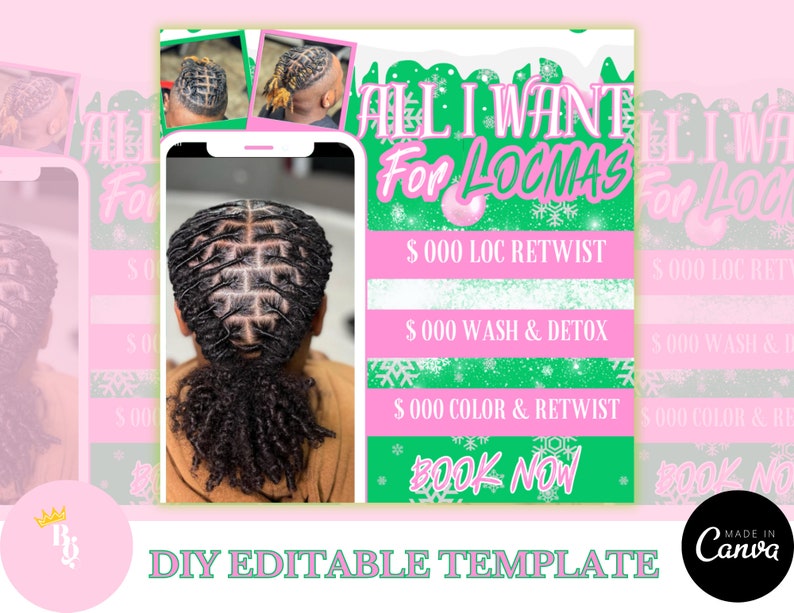 Locs & Styles Flyer ,social Media Dread Locks Flyer ,hair Flyer, Braids ...
