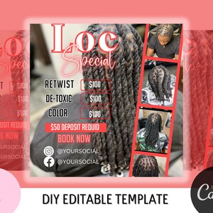 Locs & Styles Flyer ,social Media Dread Locks Flyer ,hair Flyer, Braids ...