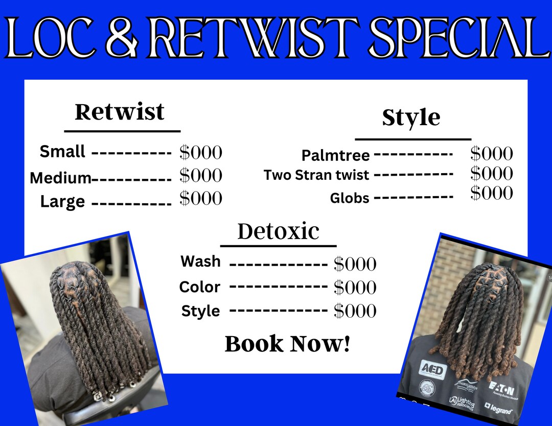 Loc Retwist Flyer, Loctician Flyer, Loc Special Flyer, Loc & Styles ...