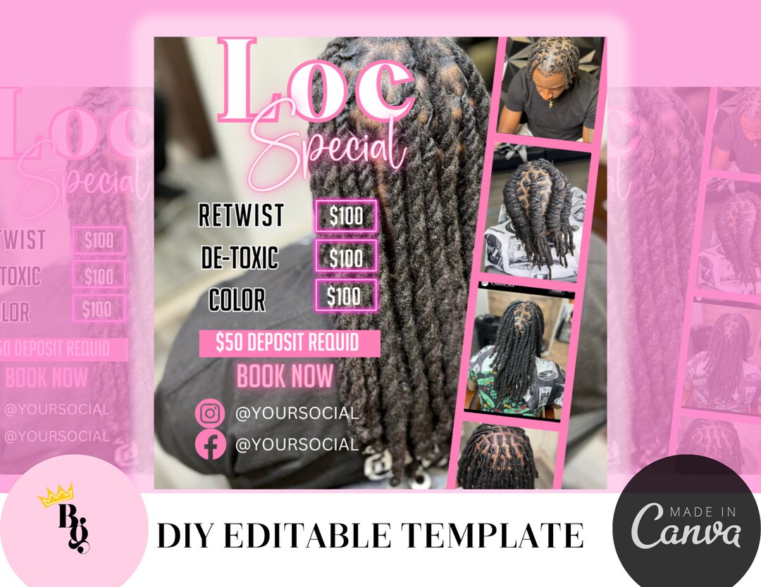 Locs & Styles Flyer ,social Media Dread Locks Flyer ,hair Flyer, Braids ...