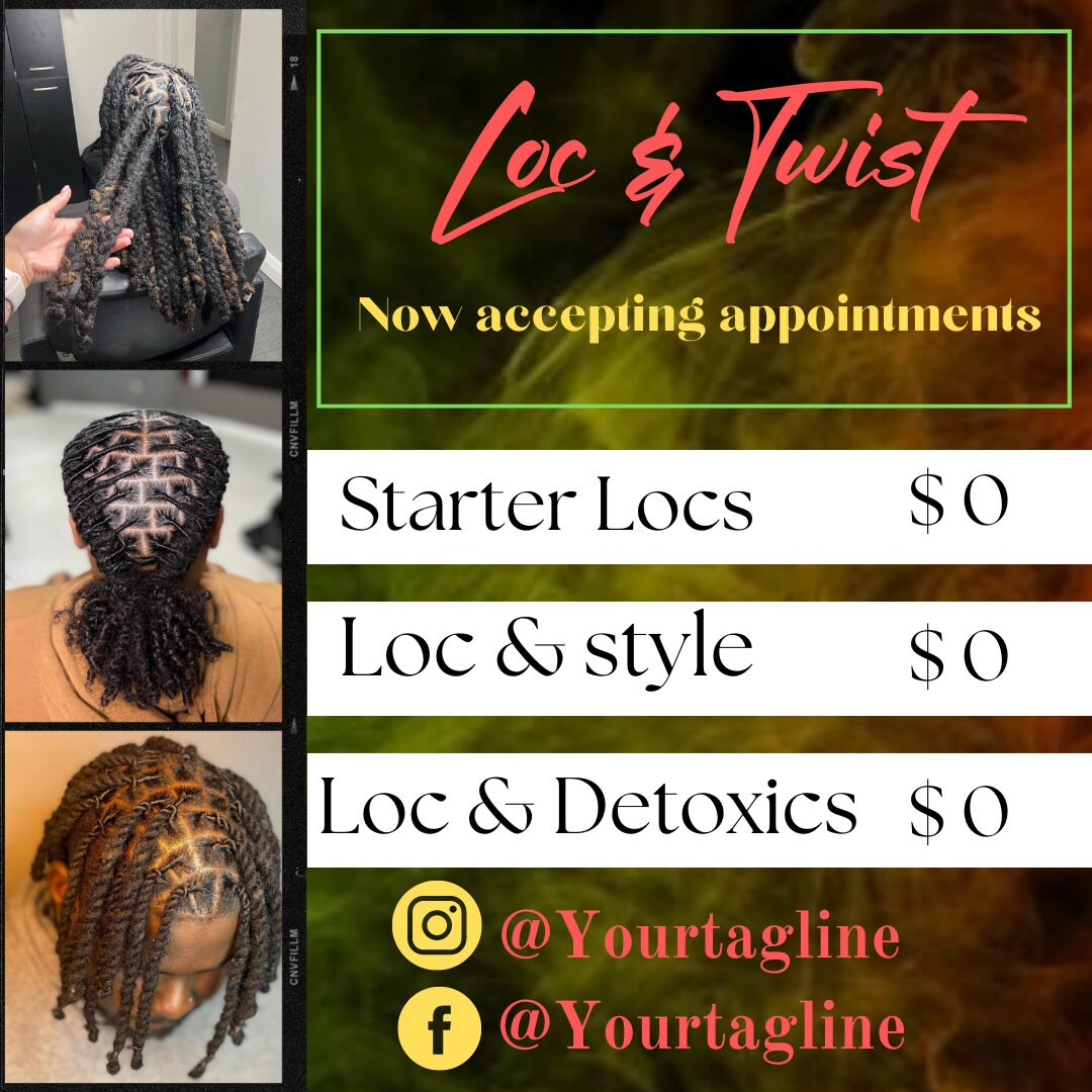 Loc Retwist Flyer, Loctician Flyer, Loc Special Flyer, Loc & Styles ...