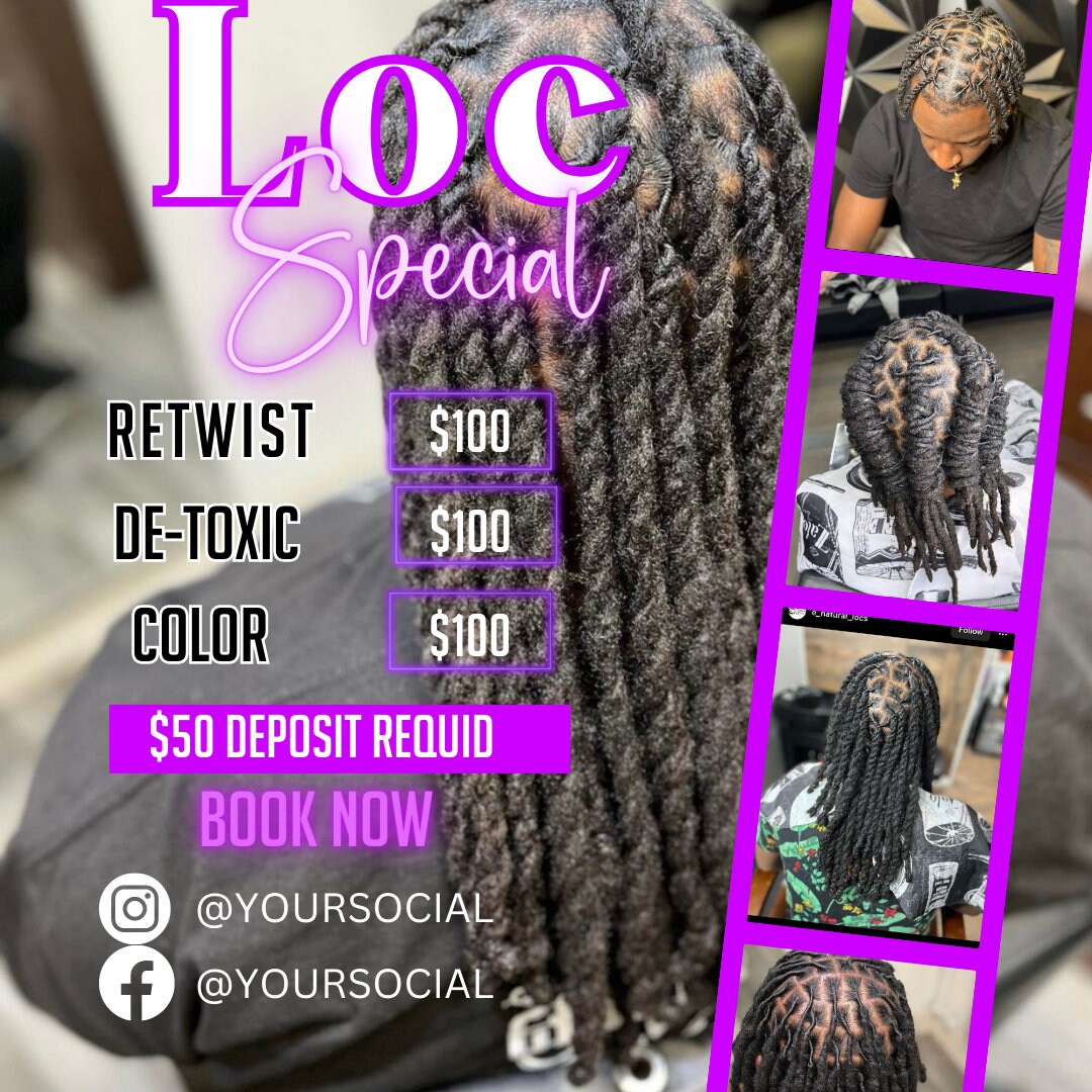 Locs & Styles Flyer ,social Media Dread Locks Flyer ,hair Flyer, Braids ...