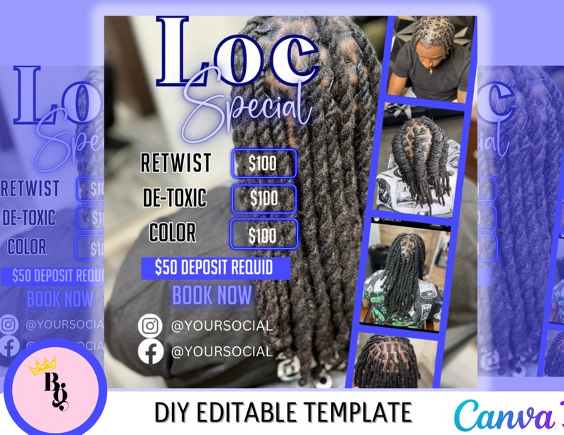 Locs & Styles Flyer ,social Media Dread Locks Flyer ,hair Flyer, Braids ...
