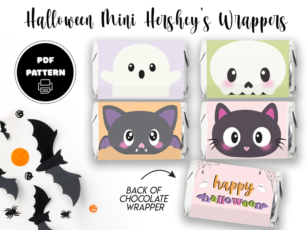Halloween Mini Chocolate Wrappers Halloween Wrappers for - Etsy