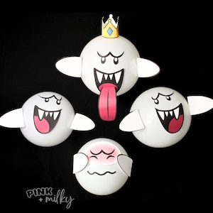 Printable Mario-inspired Ghost Balloons, Mario Party Decor, DIY Mario ...