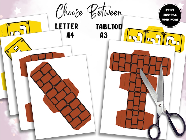 Printable Mystery Block and Brick Treat Boxes With Coins, 2D Mario ...
