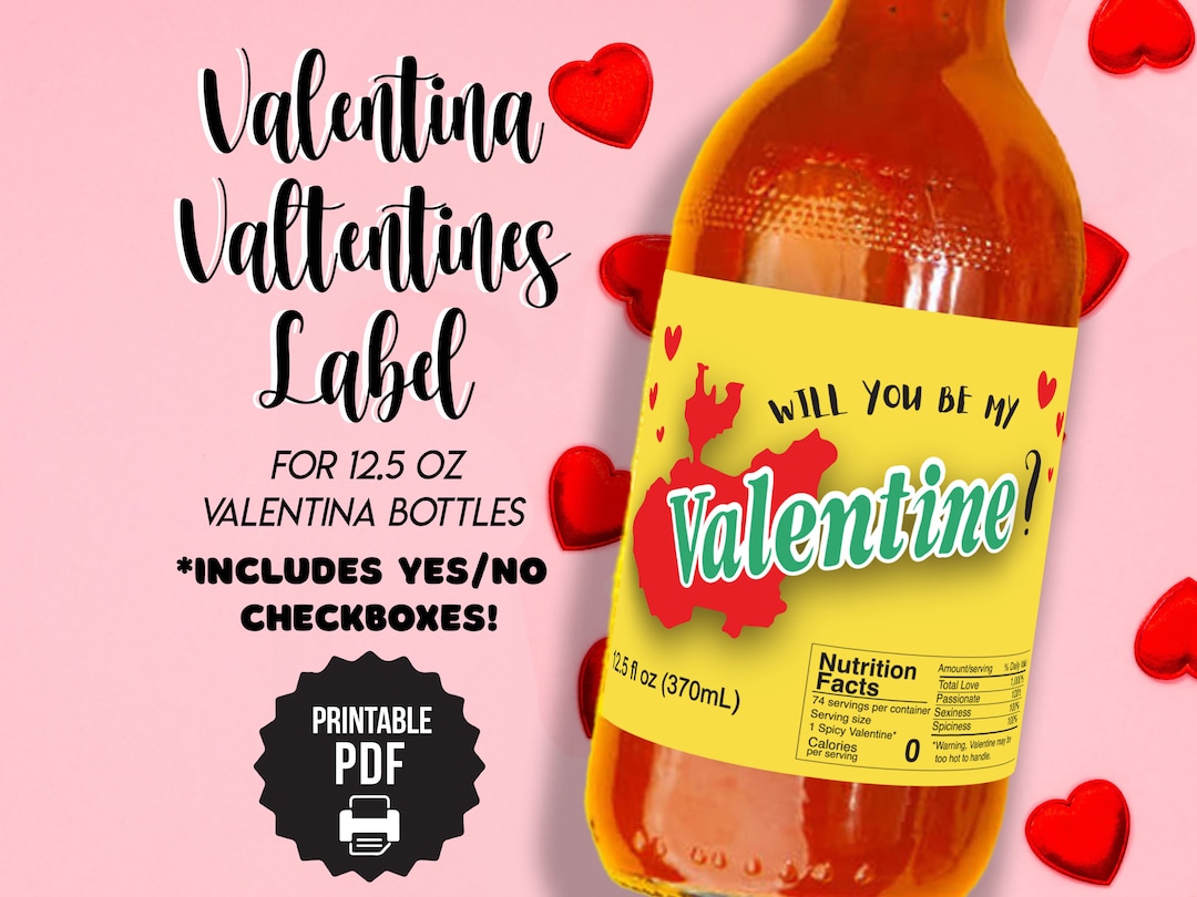 Will You Be My Valentine? Valentina Valentine Label, Mexican Valentines ...