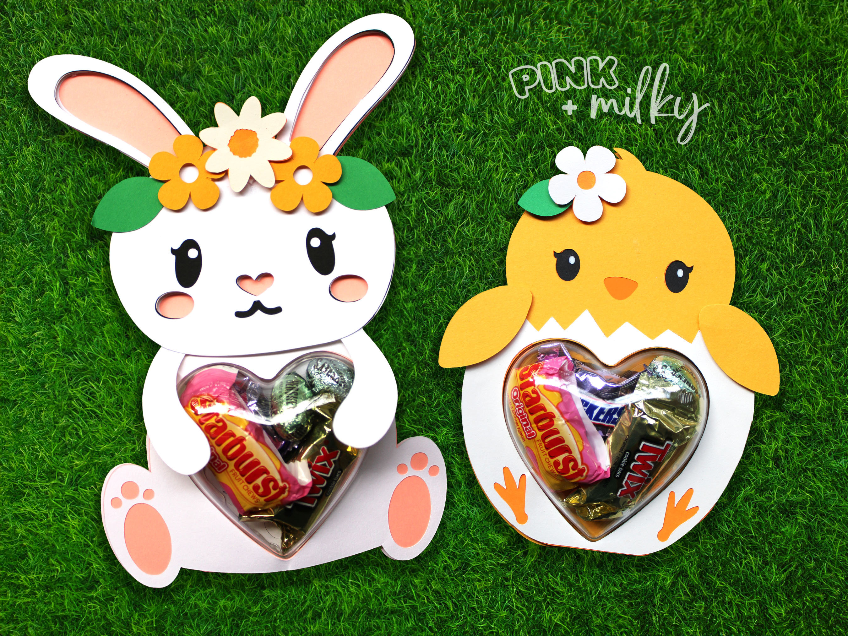 Girl Easter Bunny Candy Holder SVG, Easter Dome Candy Bundle, Chick ...