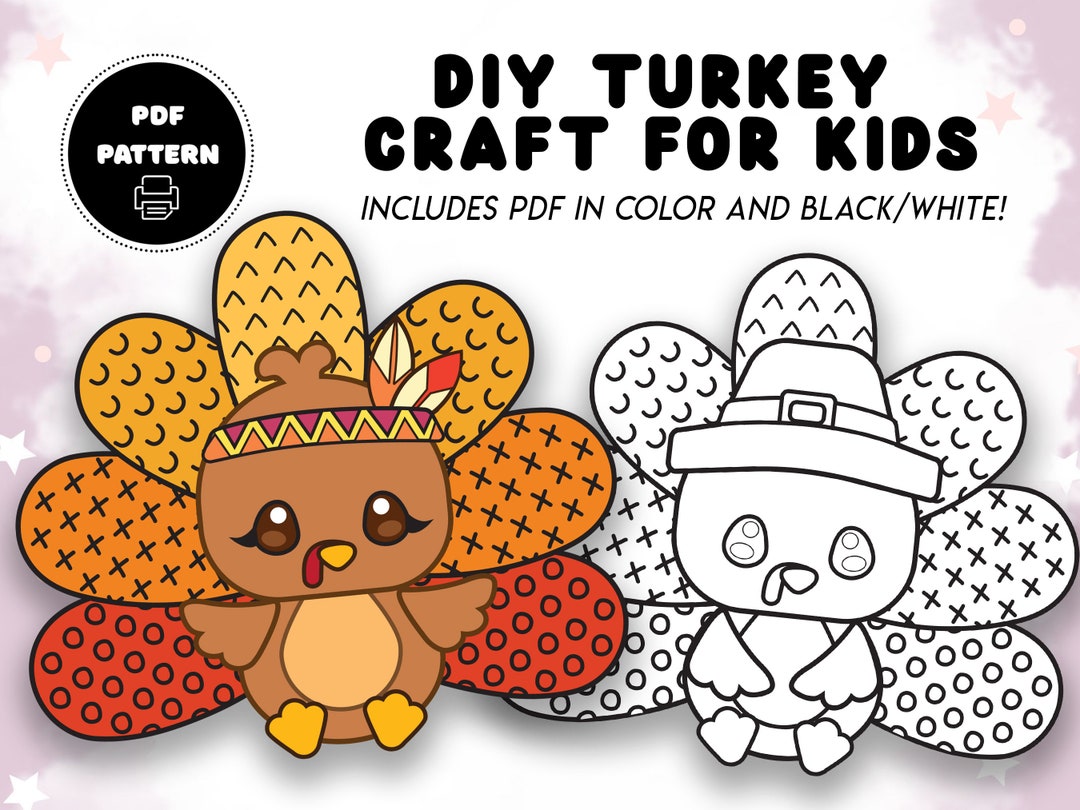 Imprimible Construya una manualidad de pavo para niños, Manualidades ...