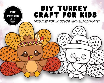 Build A Turkey Printable Kids Craft Thanksgiving - Etsy