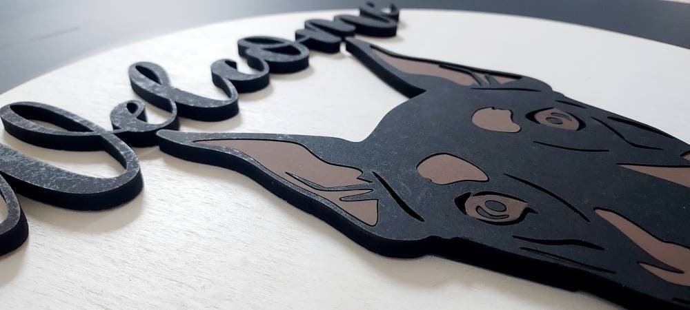 Doberman Sign, Doberman Welcome Sign, Doberman, Dog Sign, Pet Décor ...