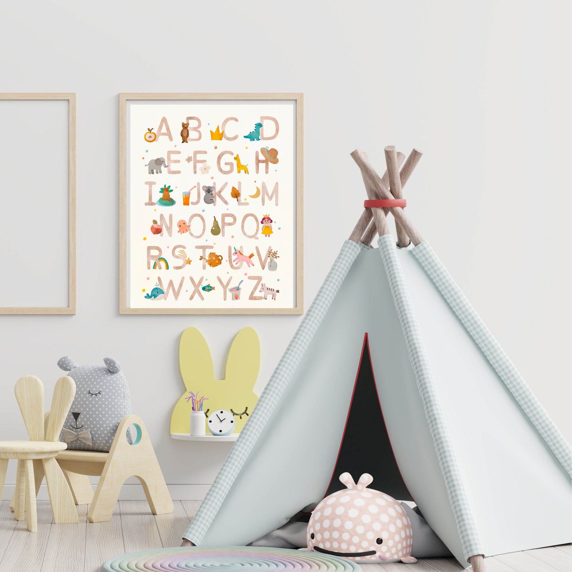 Animal Alphabet Poster, ABC Charts, Kids Room Poster, Educational ...