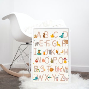 Animal Alphabet Poster, ABC Charts, Kids Room Poster, Educational ...