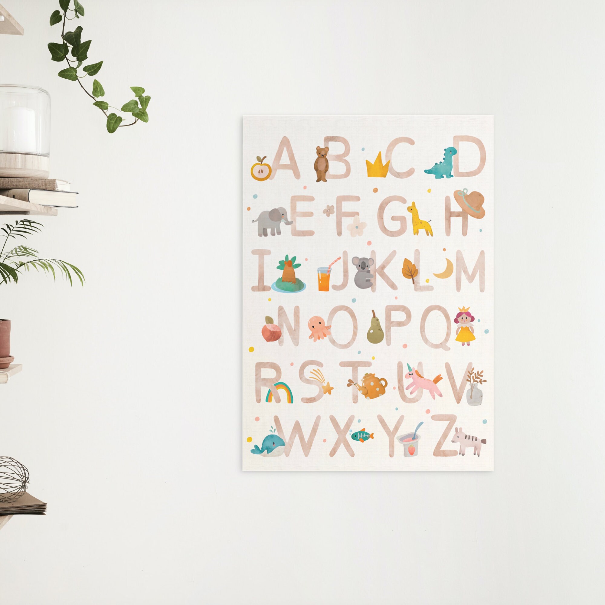 Animal Alphabet Poster, ABC Charts, Kids Room Poster, Educational ...