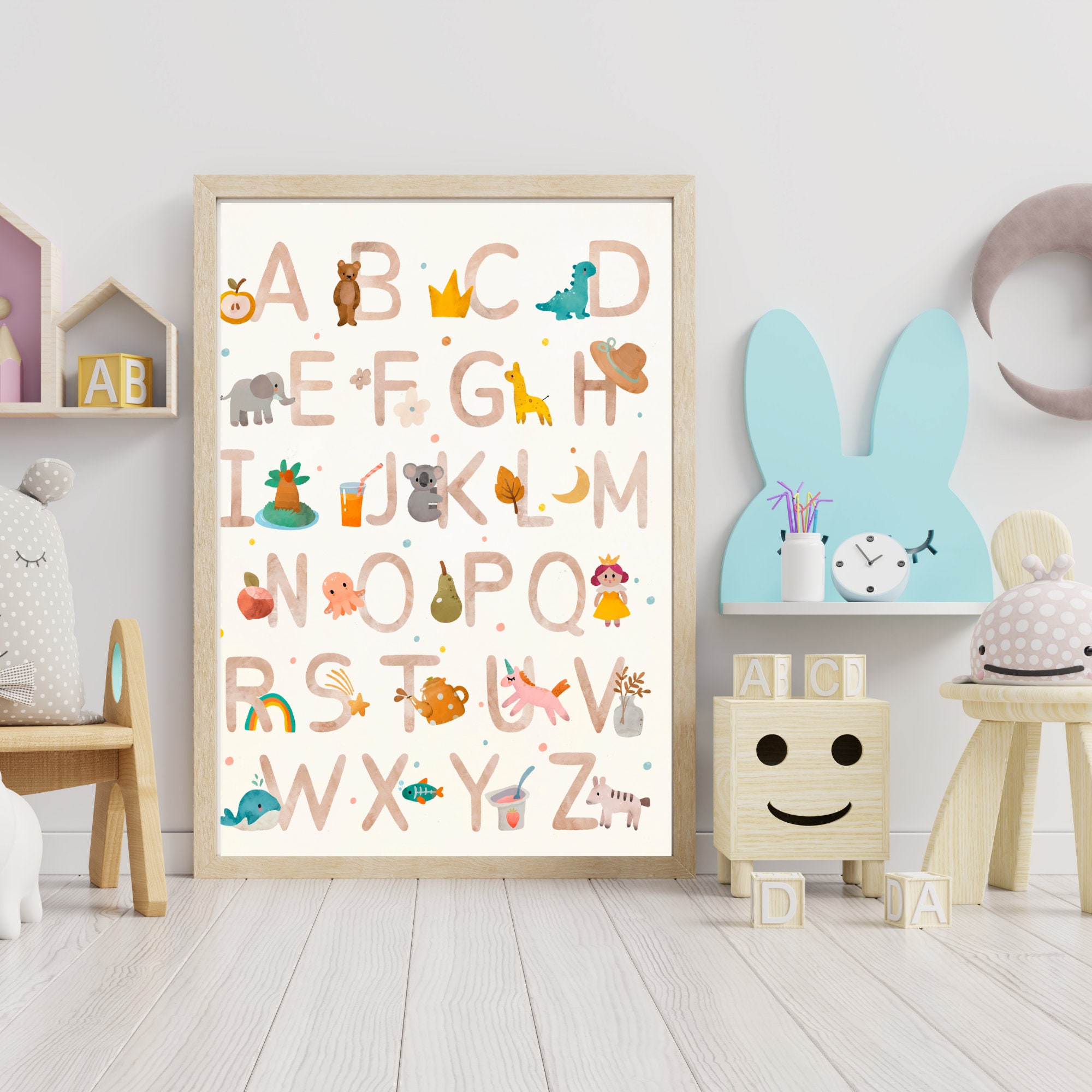 Animal Alphabet Poster, ABC Charts, Kids Room Poster, Educational ...