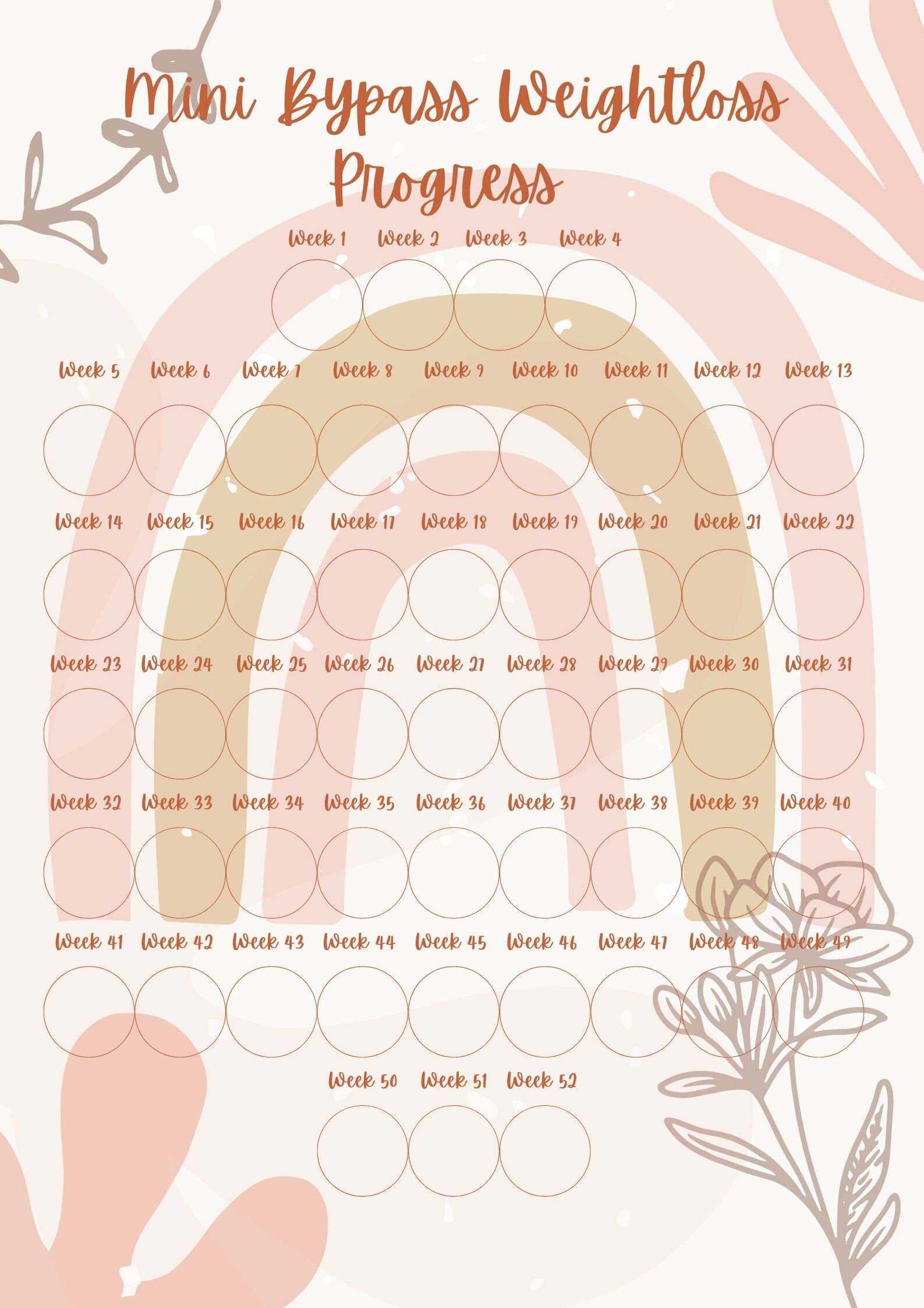 Bariatric Surgery Progress Chart DIGITAL DOWNLOAD - Etsy