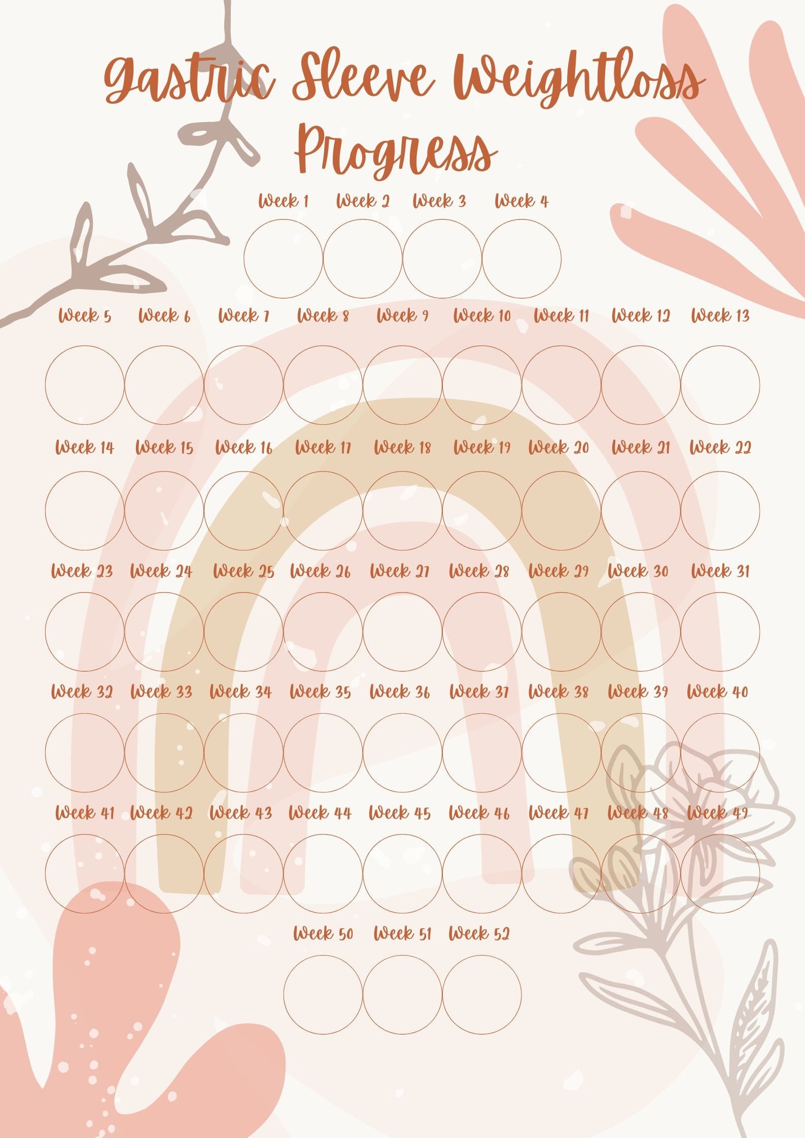 Bariatric Surgery Weightloss Progress Chart **DIGITAL DOWNLOAD** - Etsy