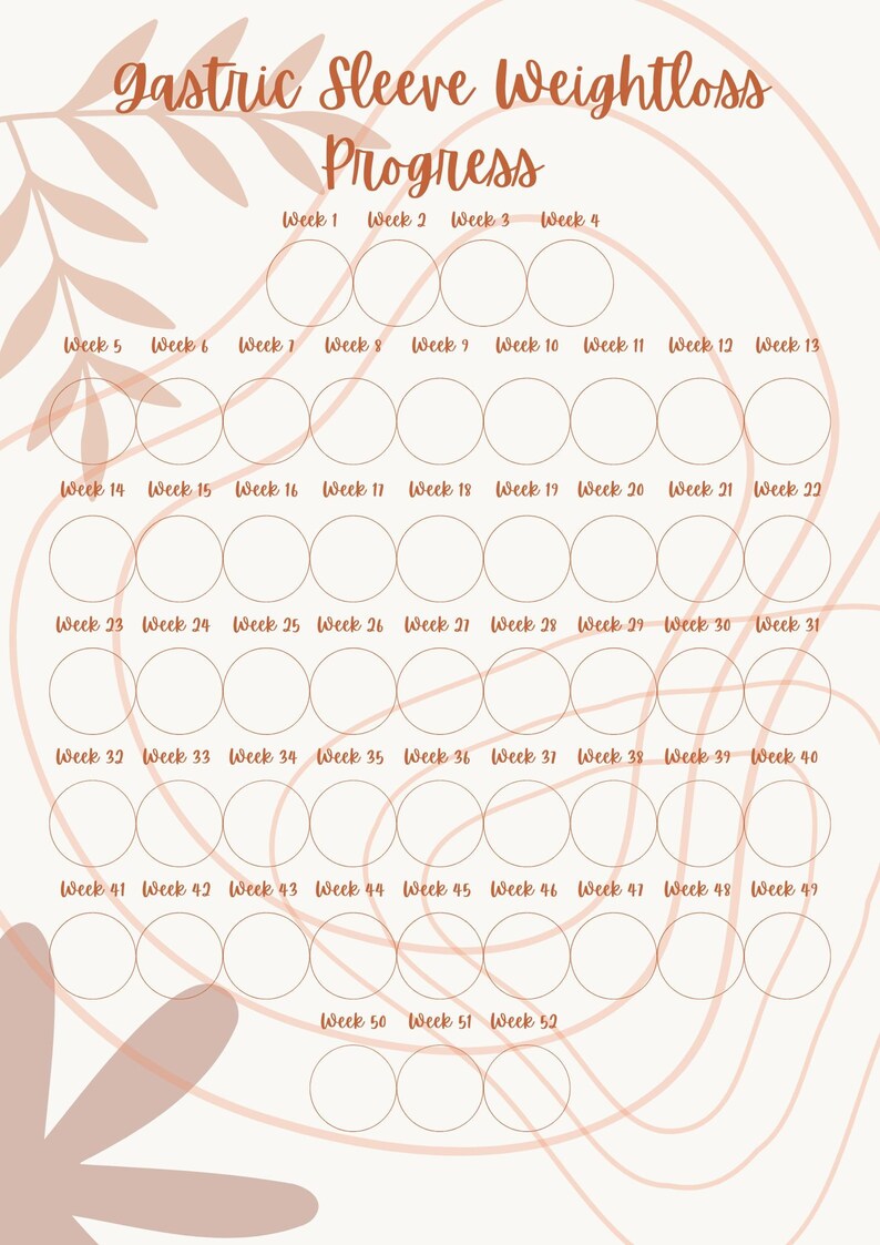 Bariatric Weight Loss Progress Chart **DIGITAL DOWNLOAD** - Etsy