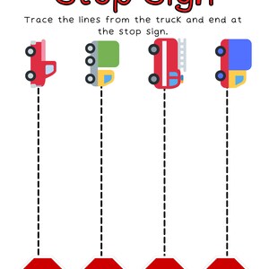Prewriting Transportation Line Tracing Worksheets for Preschool, Fine ...