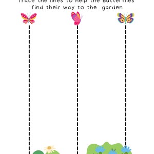 Prewriting Garden Line Tracing Worksheets for Preschool, Fine Motor ...