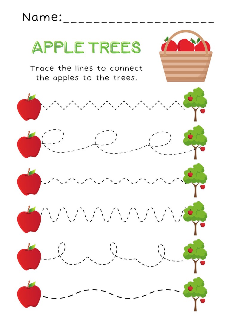 Prewriting Garden Line Tracing Worksheets for Preschool, Fine Motor ...