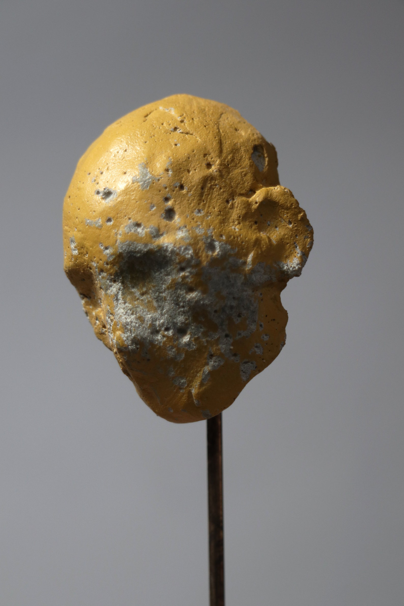 Csl.01 Small Concrete Sculpture on Bronze Rod on Wood Base, Handmade ...