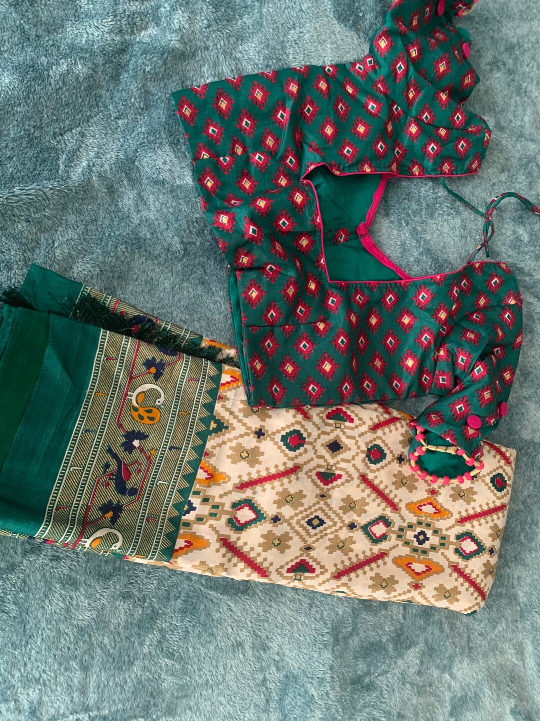 Patola Saree With Printed Paithani Border/ Simple Patola - Etsy