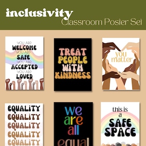 Inclusivity, Diversity, Classroom Poster Pack, Decor Poster Set ...
