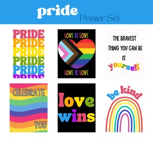 Pride Poster Set, Set of 6 Pride Classroom Posters, Decor Poster Set ...