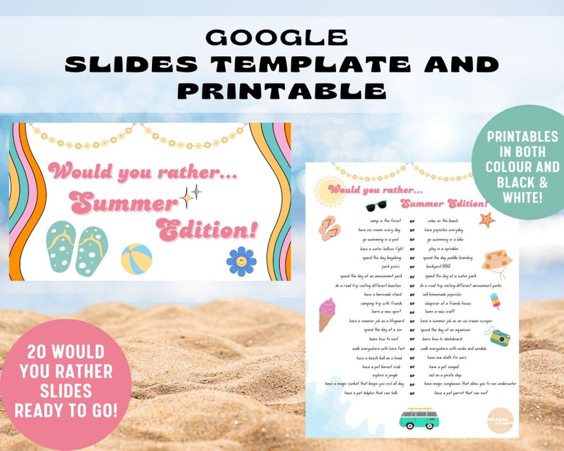 Summer Would You Rather, Google Slides, Classroom Games, End of Year ...