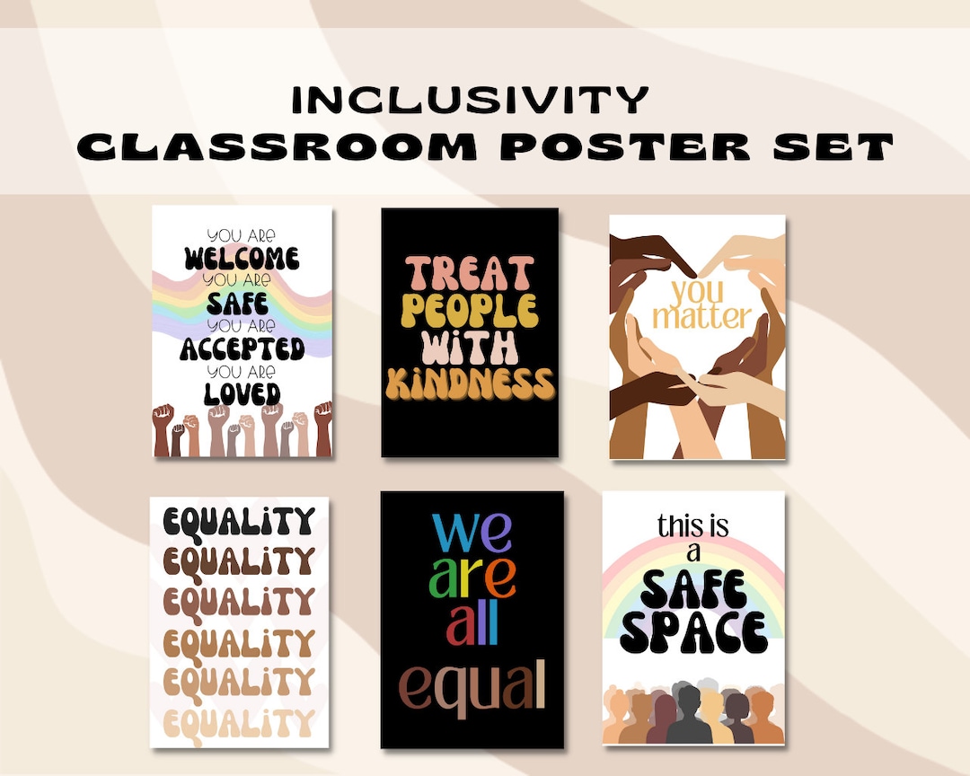 Inclusivity, Diversity, Classroom Poster Pack, Decor Poster Set ...