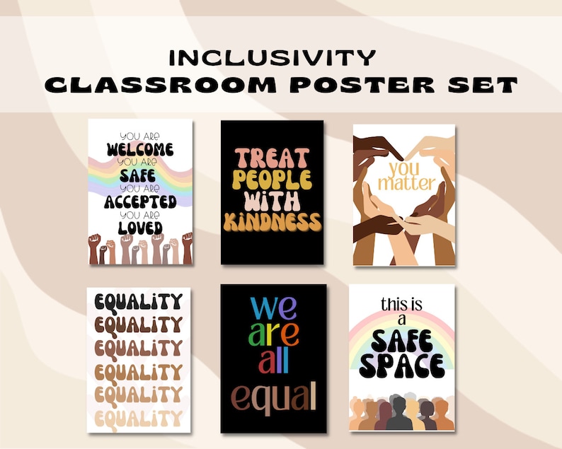 Inclusivity, Diversity, Classroom Poster Pack, Decor Poster Set ...