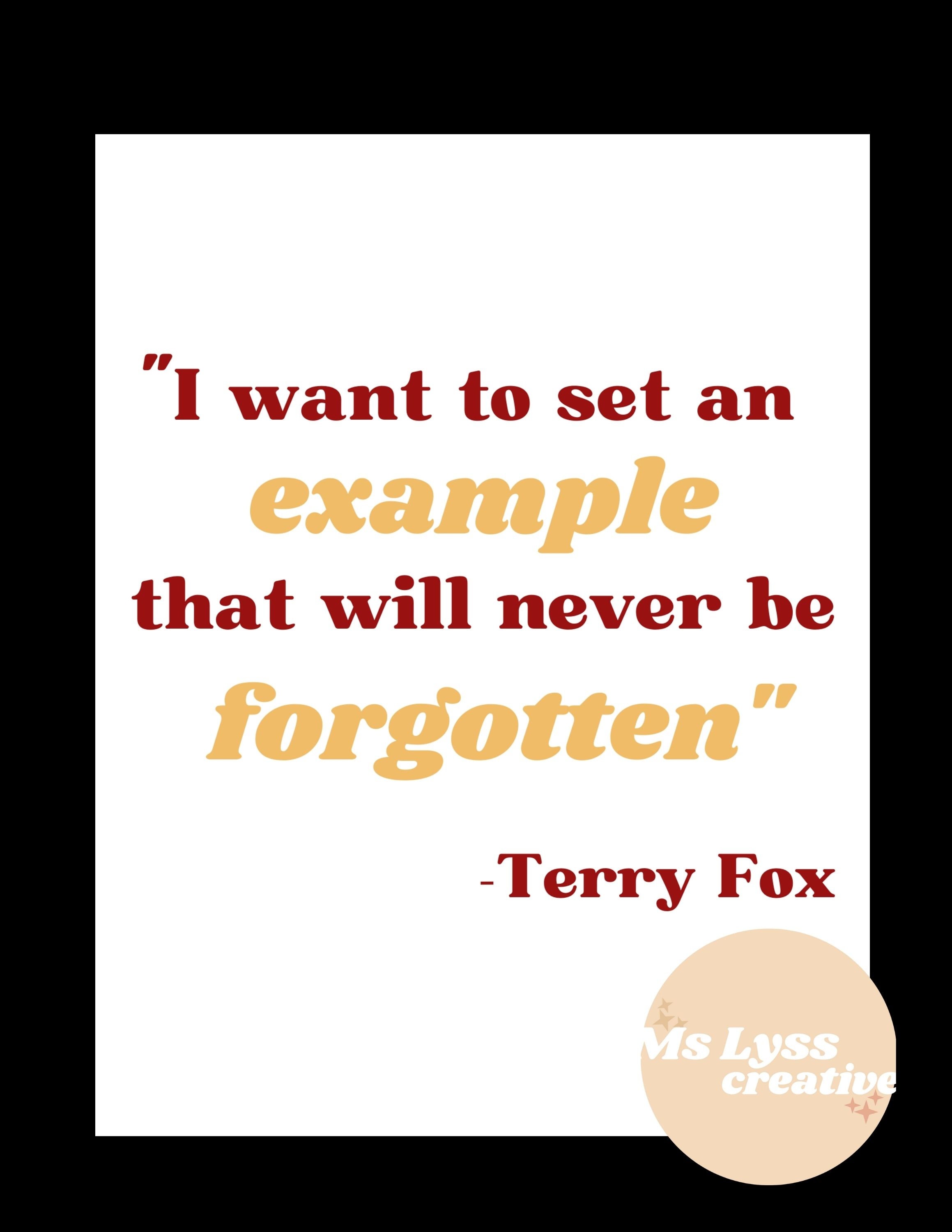 Terry Fox Quotes Poster Set - Etsy