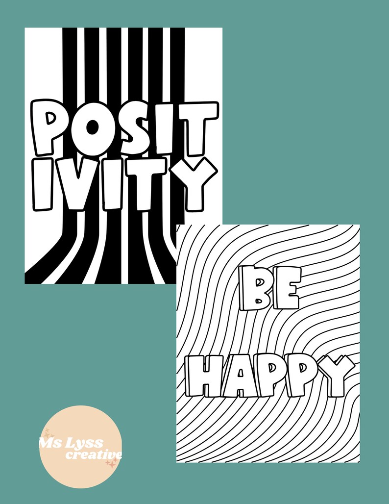 Positively Good Vibes Colouring Sheets, Motivational Colouring Sheets ...