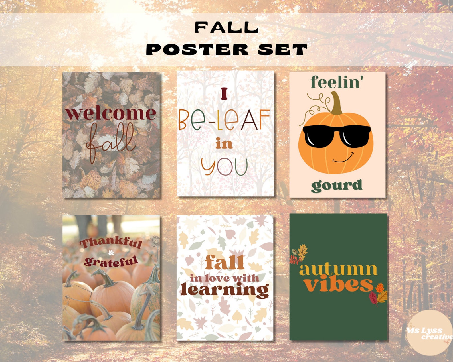 Fall Poster Set, Chill Fall Posters, Fall Classroom Decor - Etsy