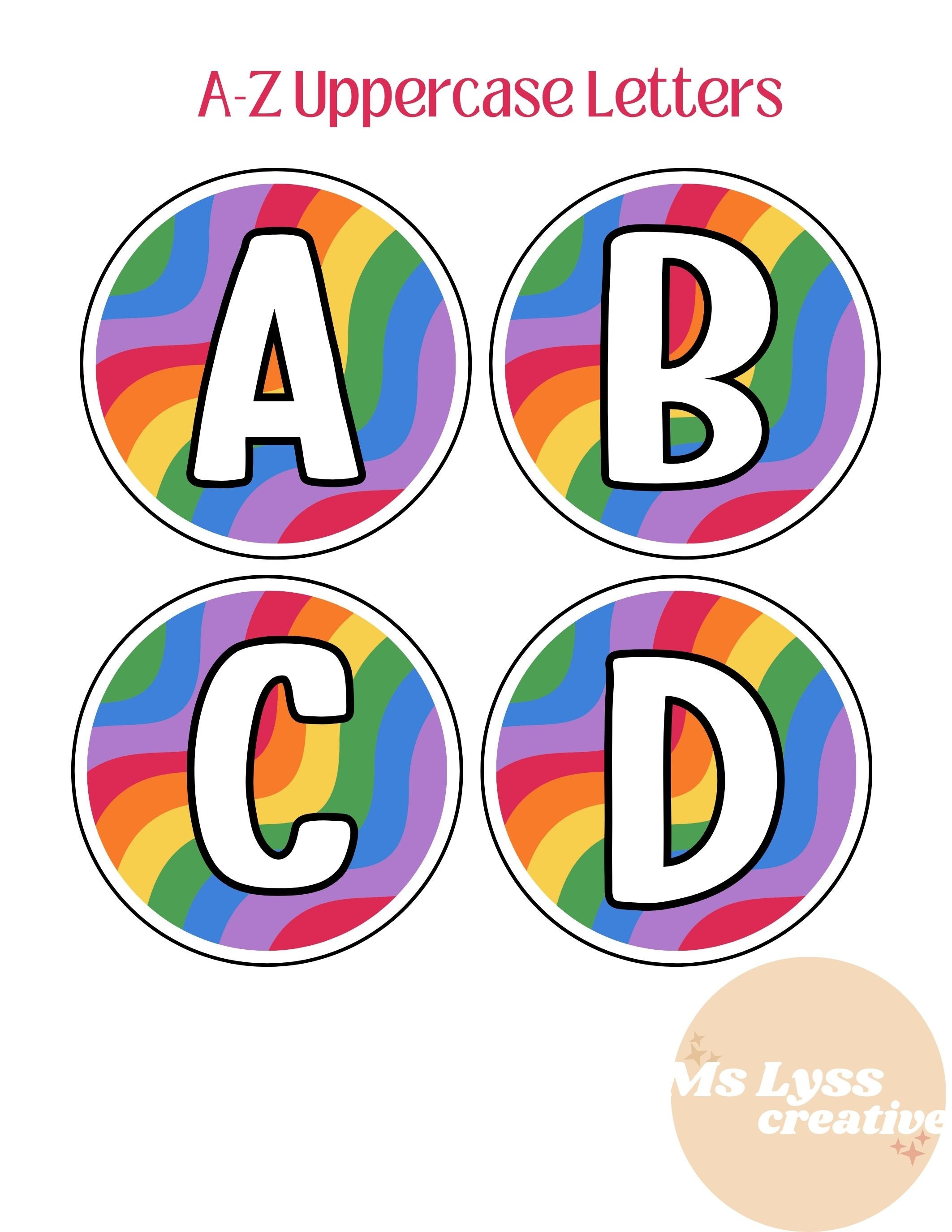 Rainbow Bulletin Board Letters | Classroom Decor | Bulletin Board Decor ...