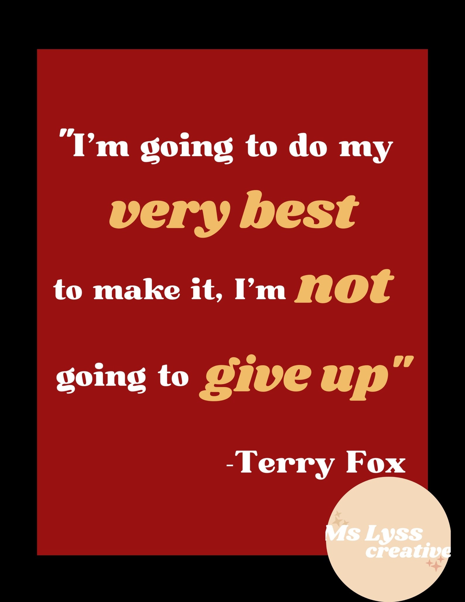 Terry Fox Quotes Poster Set - Etsy