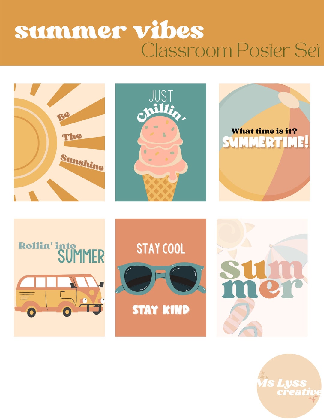 Boho Summer Vibes, Classroom Posters, Bulletin Board Poster Set ...